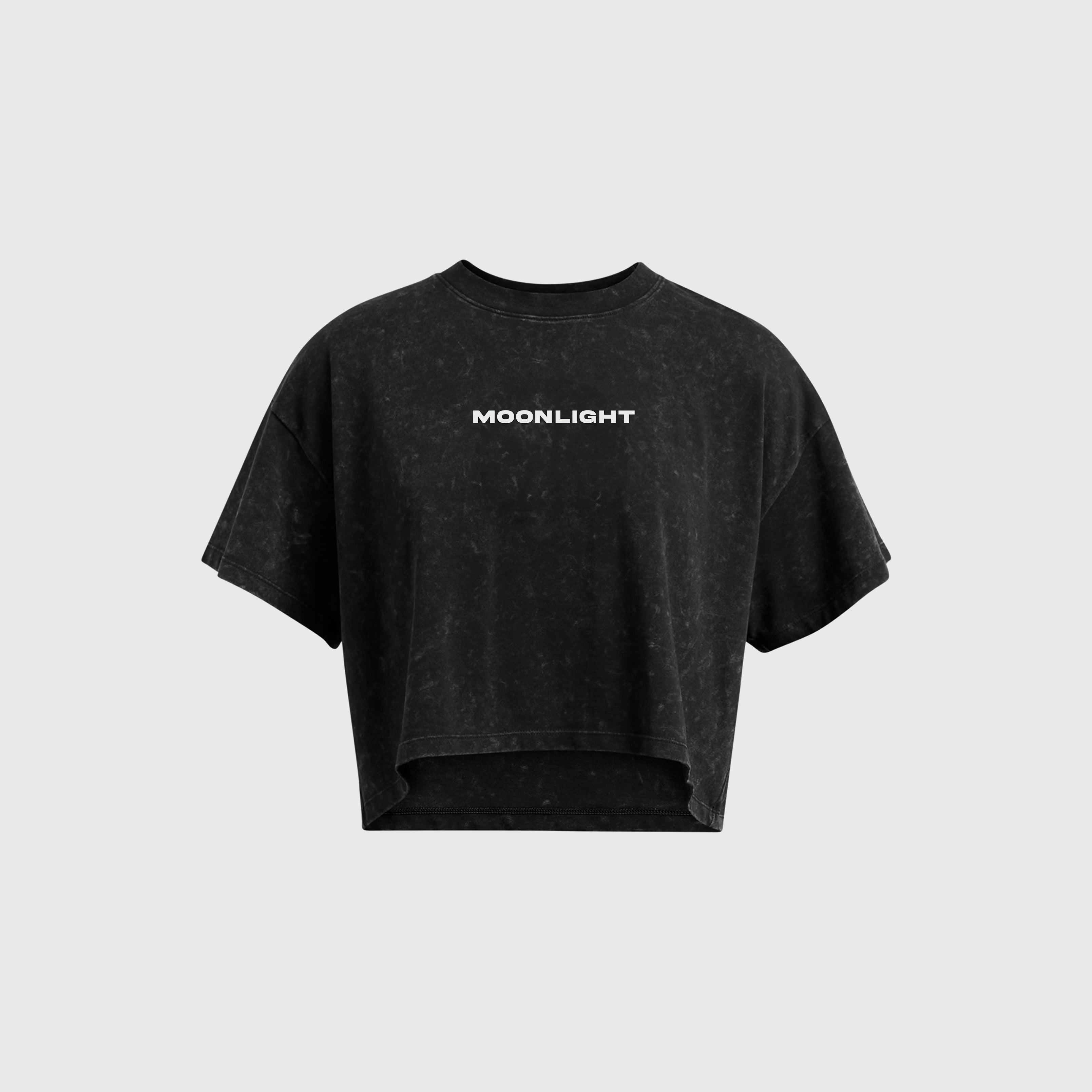 Line Logo Crop Top Washed Black – Moonlight Company