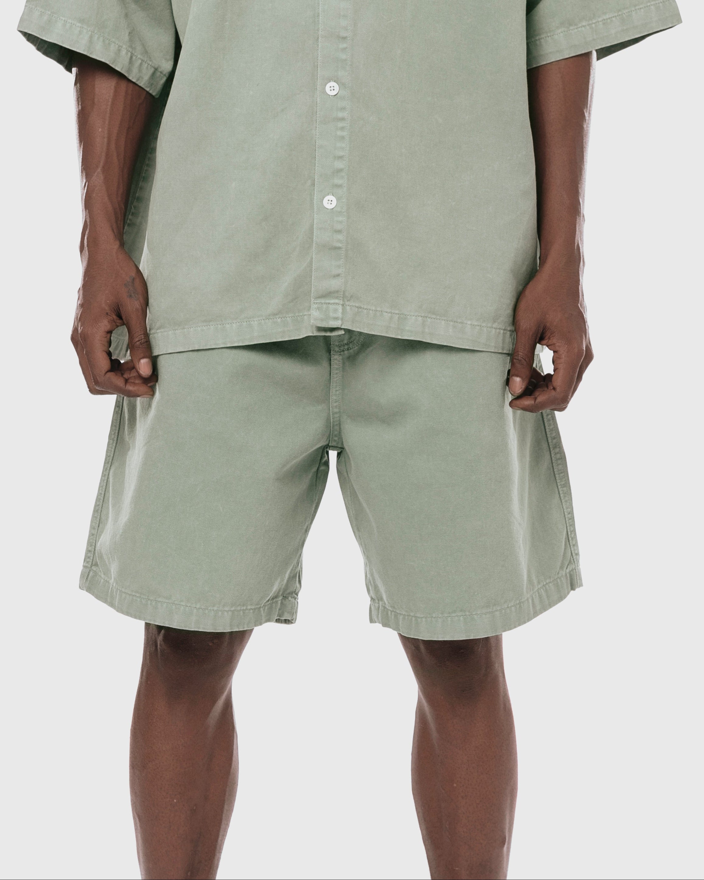 EOS DENIM SHORTS GREEN – Moonlight Company